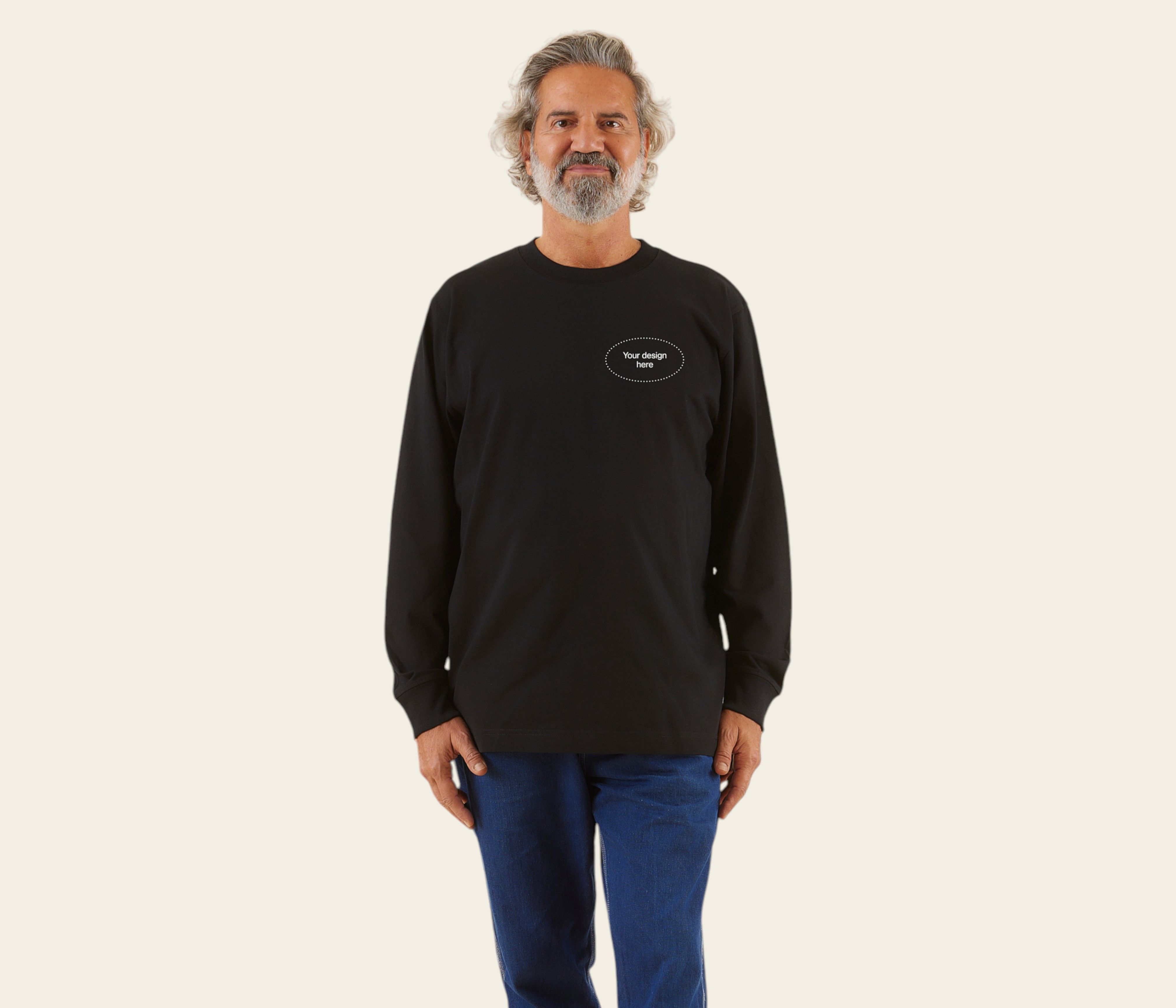 Custom Long Sleeve Oversized T-shirt | Add Your Logo
